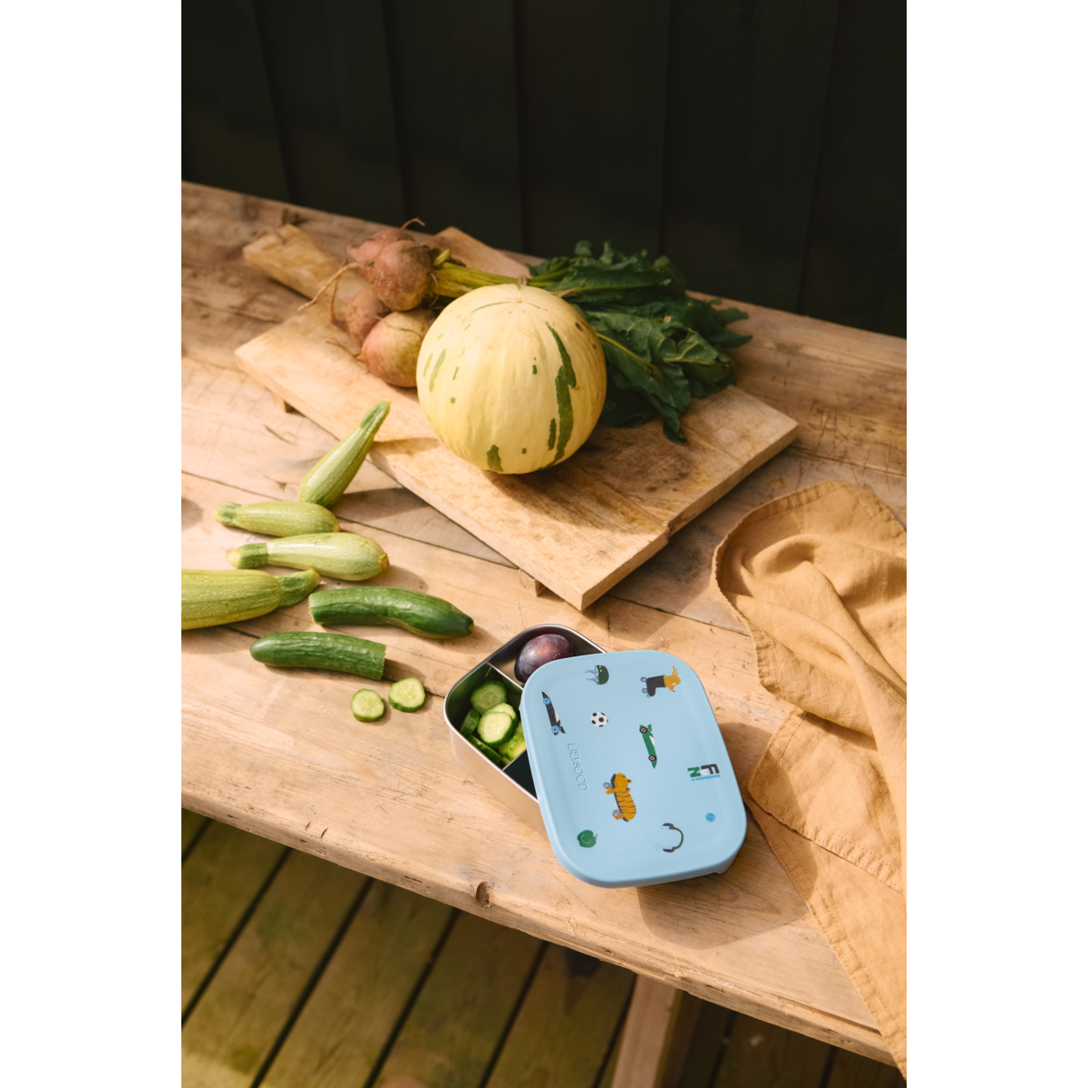 Liewood Arthur Lunch Box Fun Beach Blue – Beluga Kids