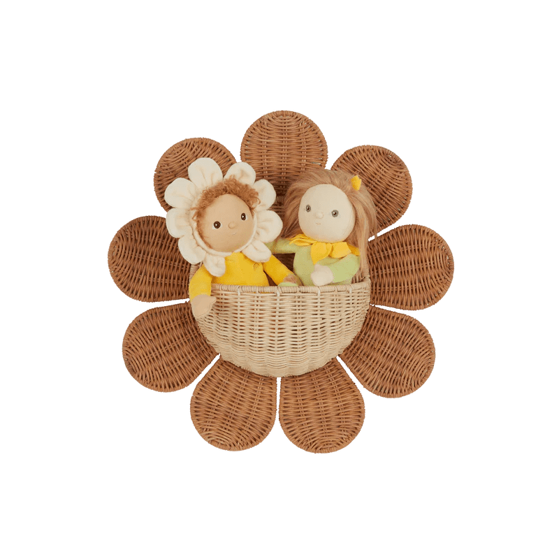Olli Ella Rattan Daisy Wandkorb – Beluga Kids